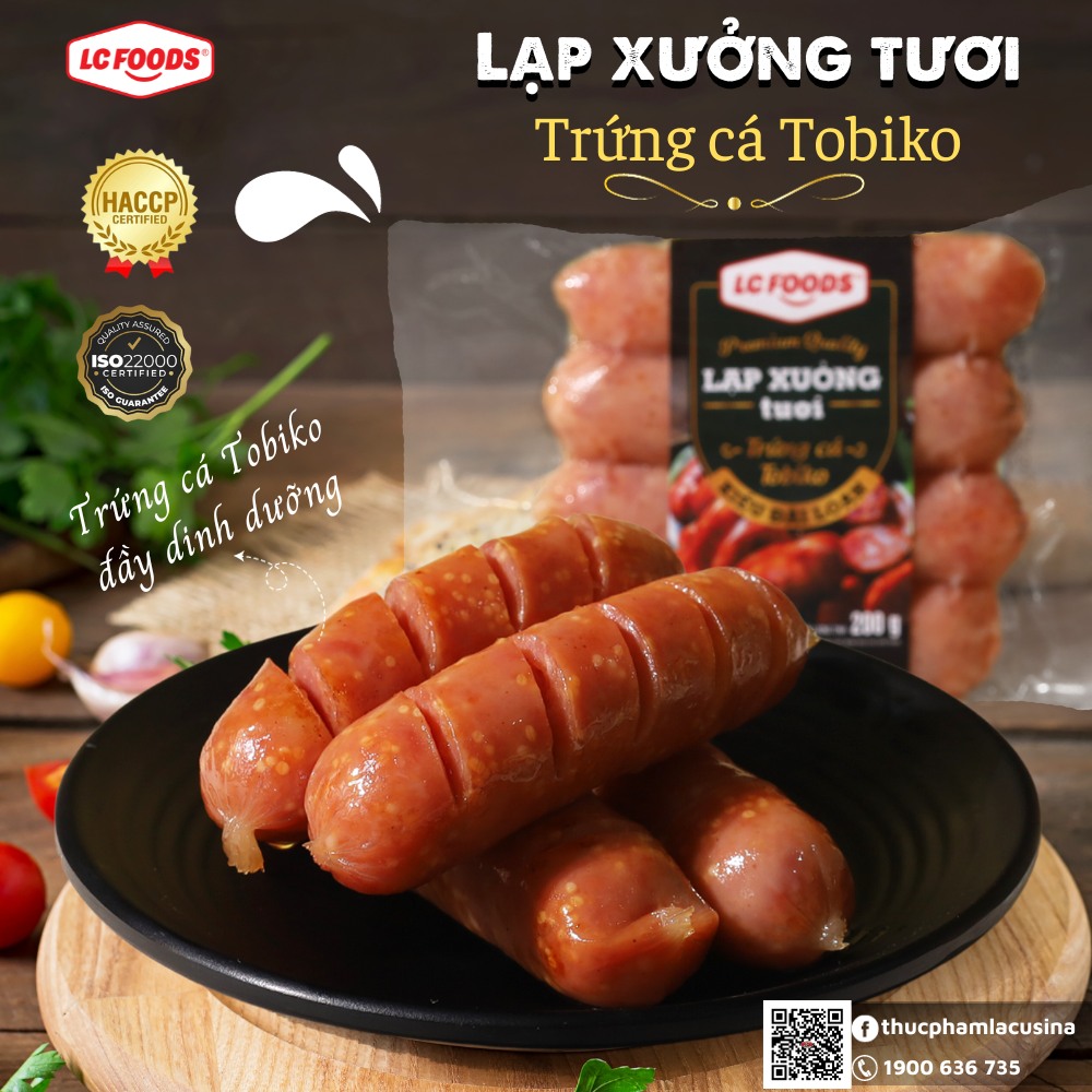 Lạp xưởng tươi trứng cá Tobiko 250g – LC Foods